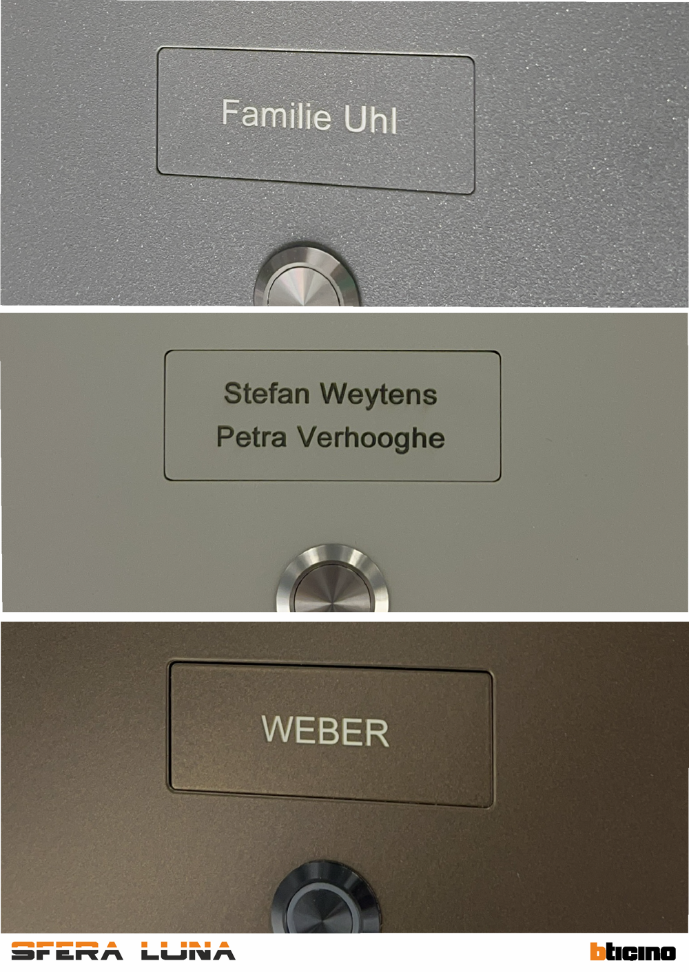NAME TAG/ PLATE NAME laser engraved SFERA LUNA Bticino | Sfera-Luna ...